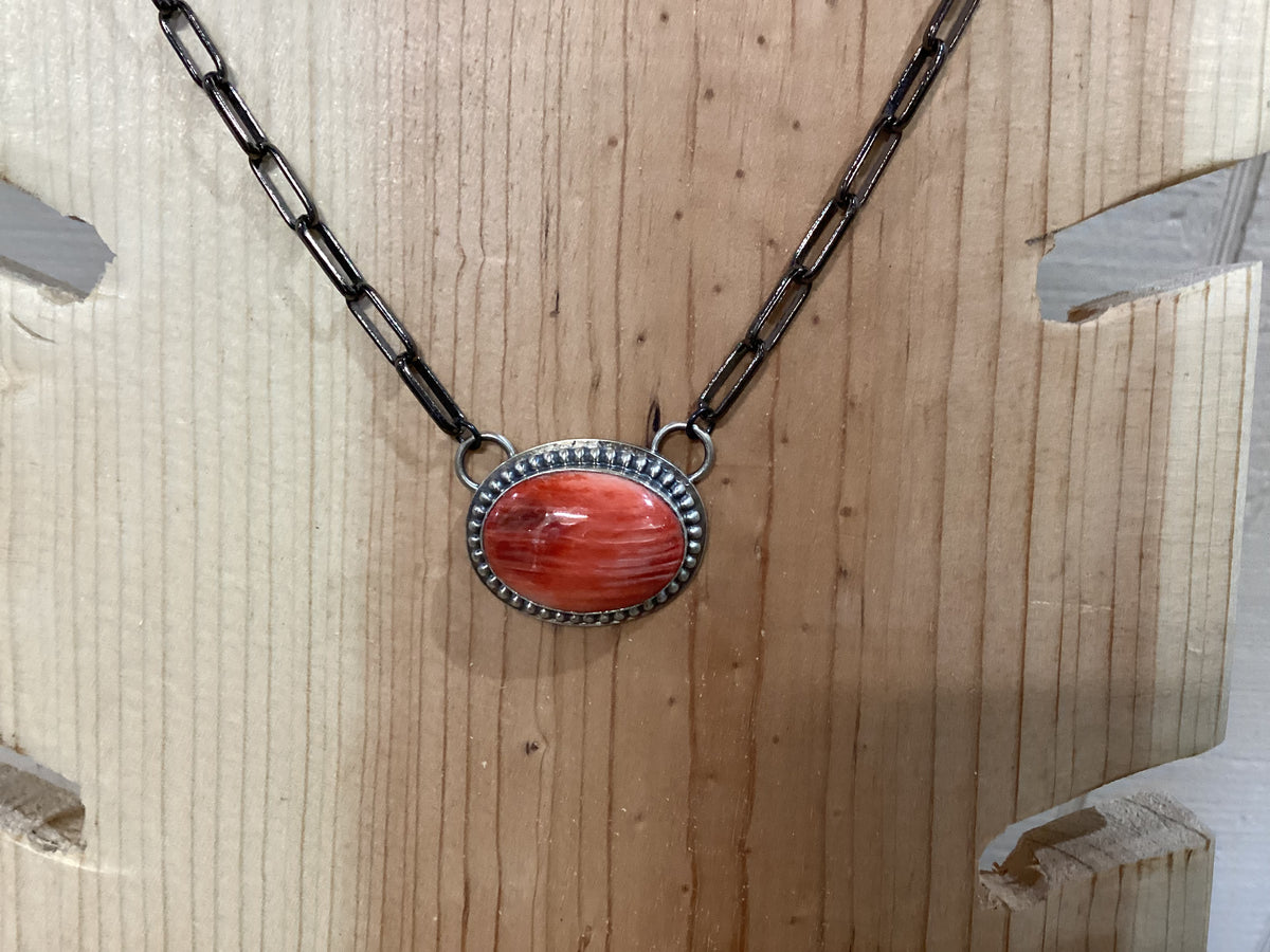 Red Spiny Oyster (Stone 1 by 1 1/4) Hangers 9 inches Jewelry – Ben ...