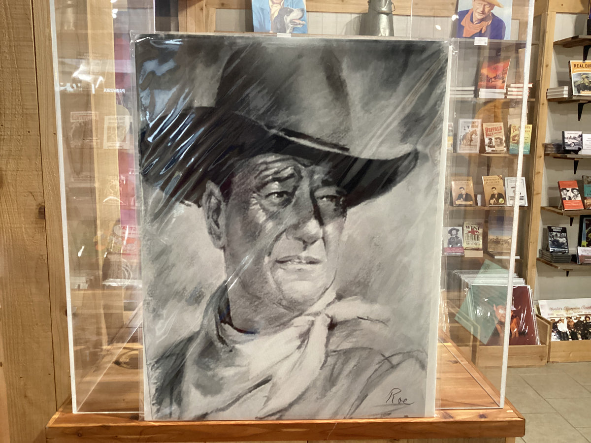 John Wayne Black and White Print – Ben Johnson Cowboy Museum