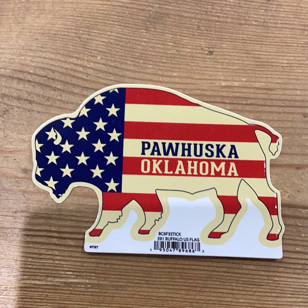 Red White and Blue Buffalo Sticker – Ben Johnson Cowboy Museum