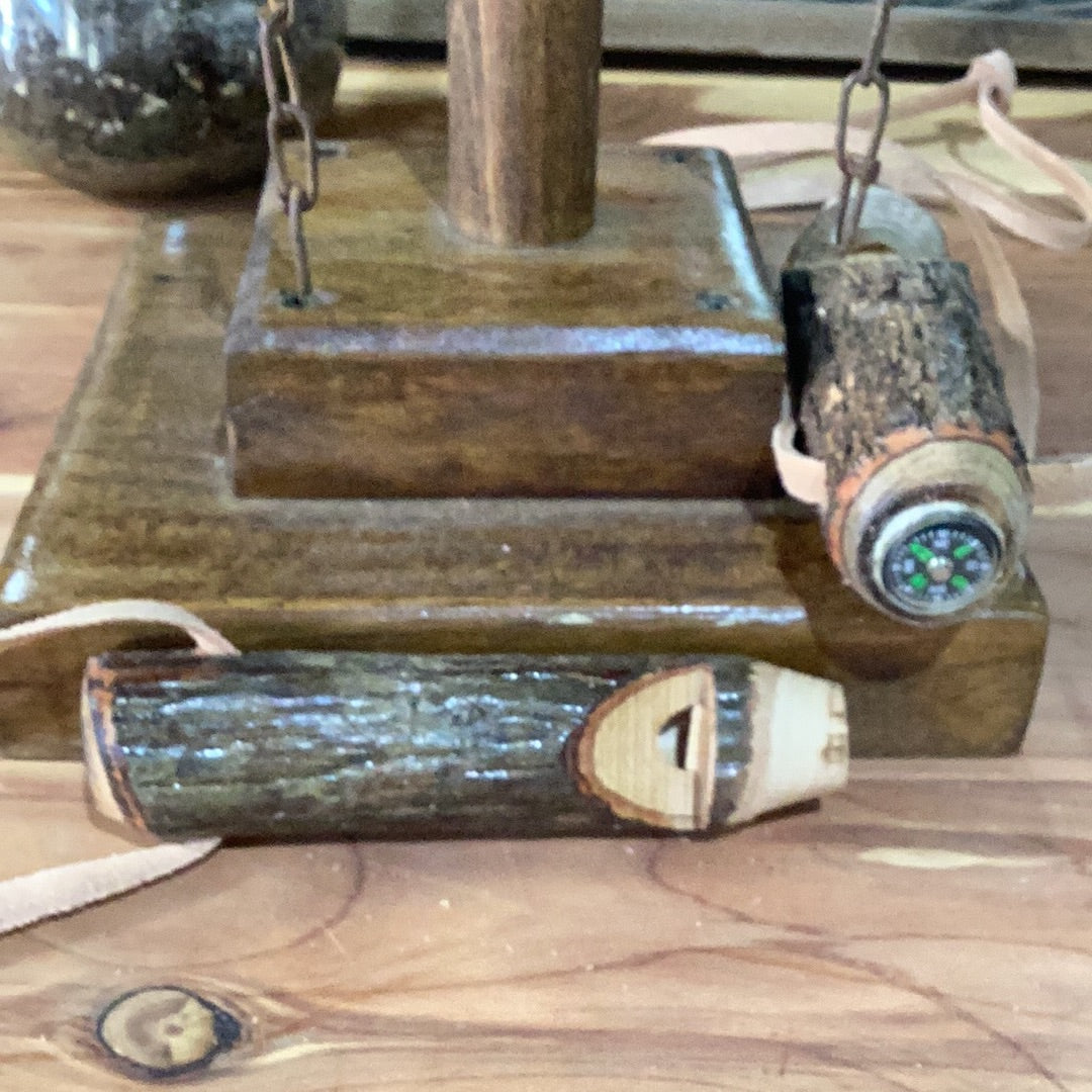 Wooden Branch Wooden Whistles with Compass – Ben Johnson Cowboy Museum