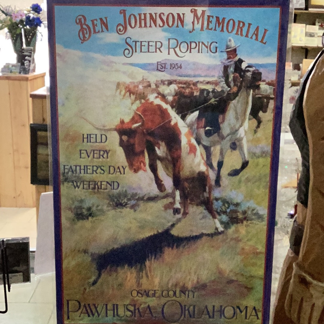 Ben Johnson Memorial Steer Roping Poster – Ben Johnson Cowboy Museum