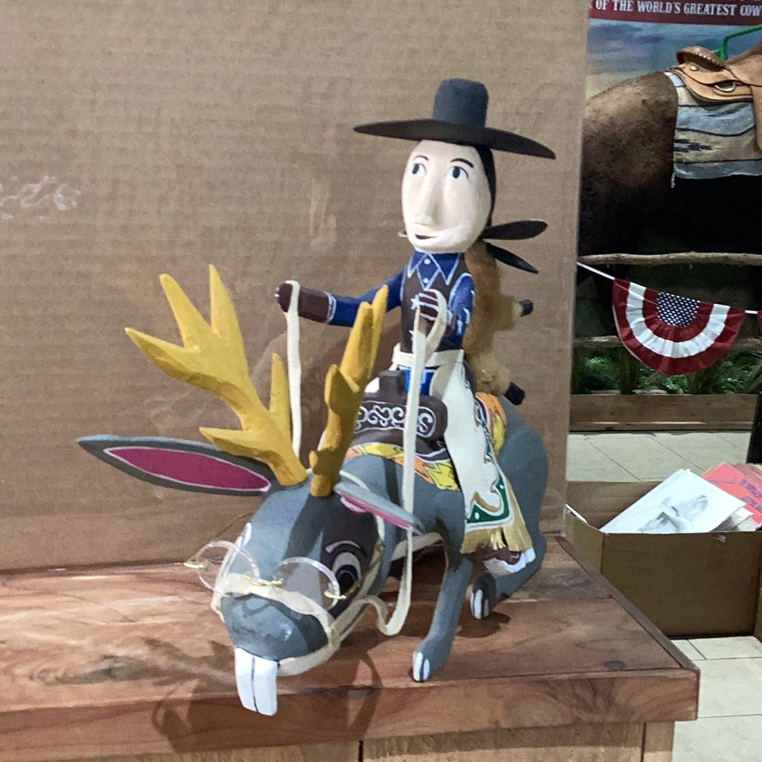 Delbert Buck Navajo Folk Art “Gray Rabbit”. – Ben Johnson Cowboy Museum